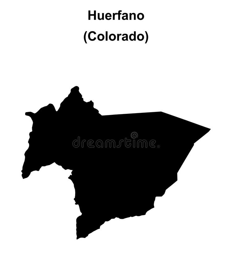 Huerfano outline map stock vector. Illustration of contour - 357886702