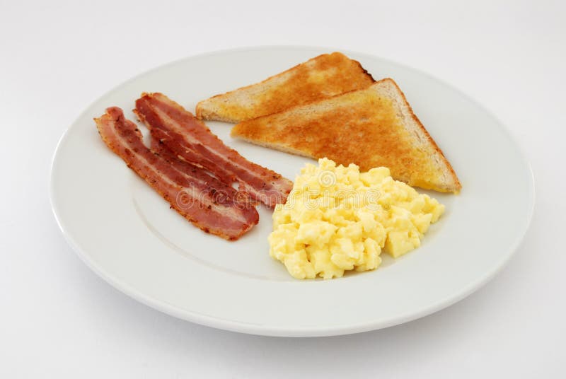 Huevos Revueltos Con Tocino Imagen de archivo - Imagen de tocino ...