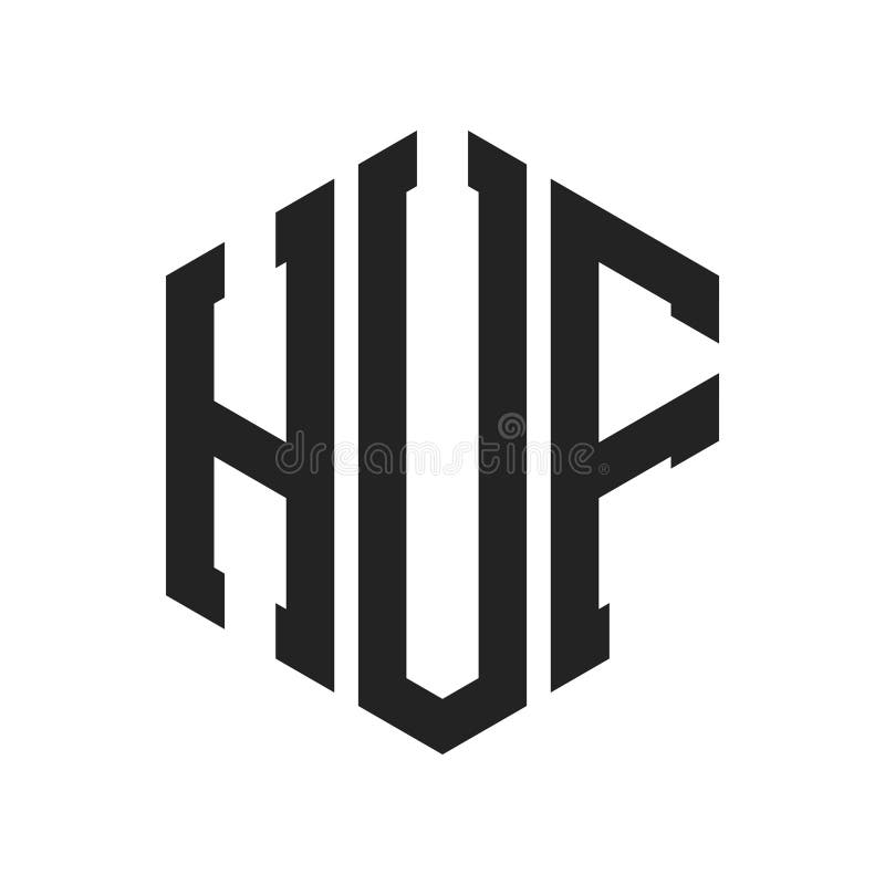 HUF Logo Design. Initial Letter HUF Monogram Logo Using Hexagon Shape ...