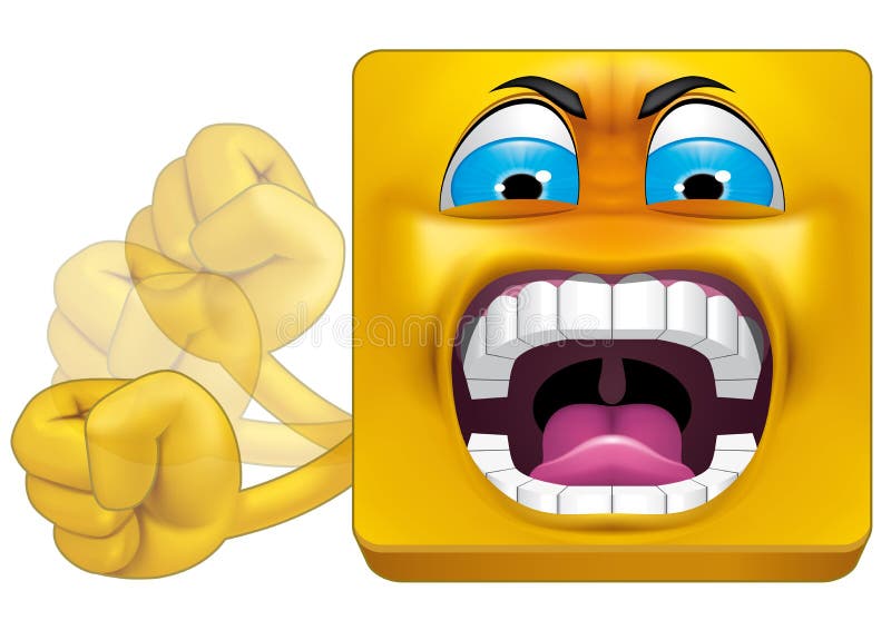 Huff quadrado do emoticon ilustração stock. Ilustração de furioso ...