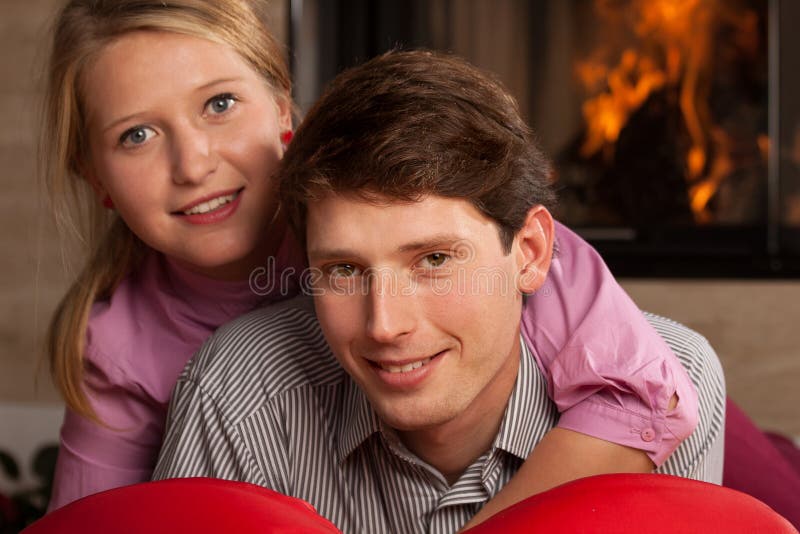 Hug from the back stock photo. Image of couple, house - 38549902