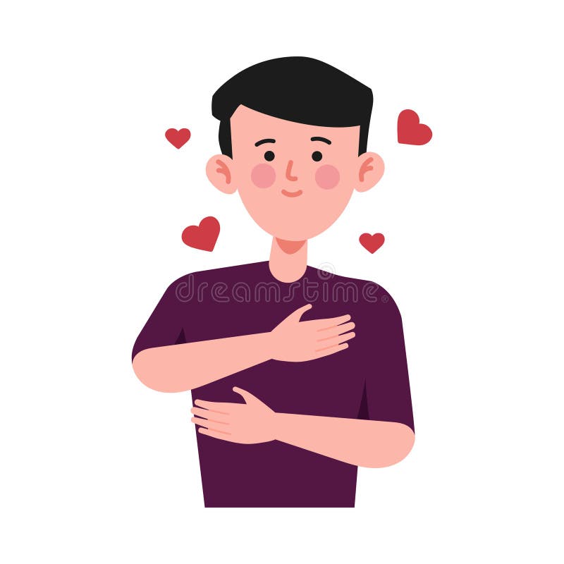 Hug Day Illustration with Man Hugging Himself Stock Vector ...