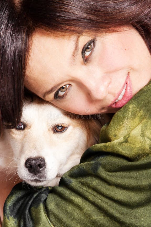 Hug the dog stock photo. Image of closeup, love, smile - 21649646