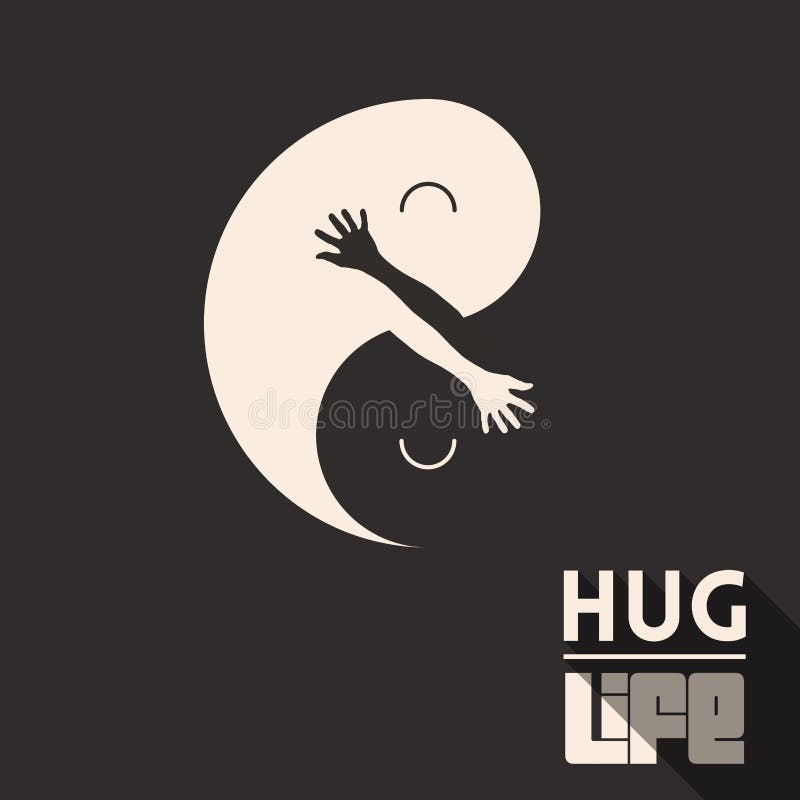 Hug Life stock vector. Illustration of enfold, asian - 32920417