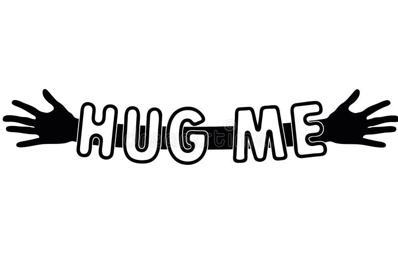 Hug Me Written Over Open Arms and Hands, Vector Stock Vector ...