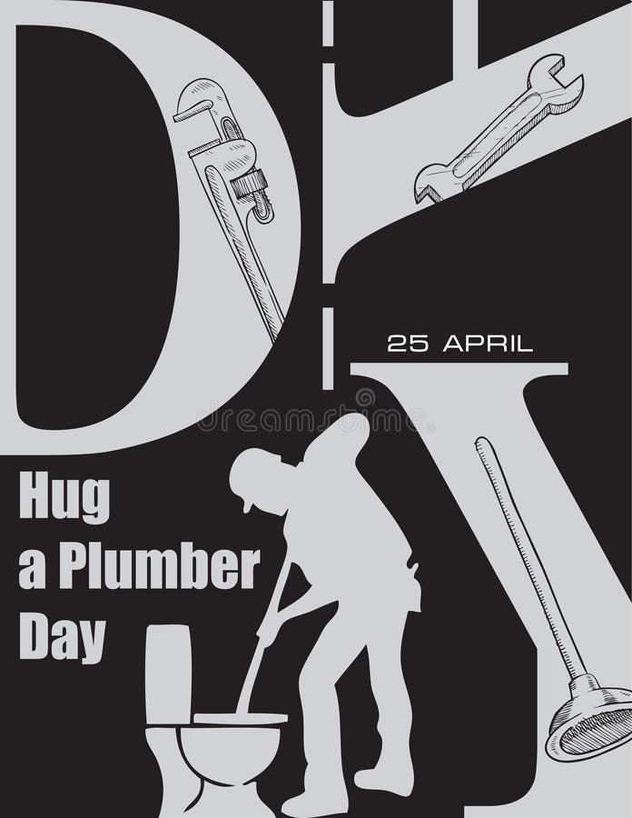 Hug a Plumber Day stock vector. Illustration of repair - 246137346