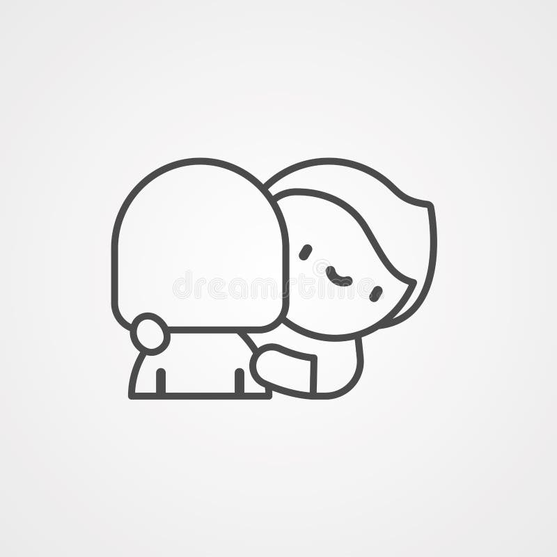 Hug Vector Icon Sign Symbol Stock Vector - Illustration of happy, human ...