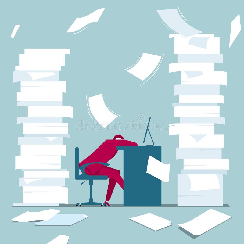 Huge amount of work. stock vector. Illustration of ideas - 158315765