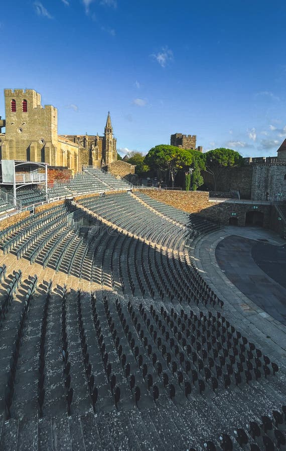 Huge Amphitheater Inside a Castle in Carcassonne Stock Photo - Image of ...