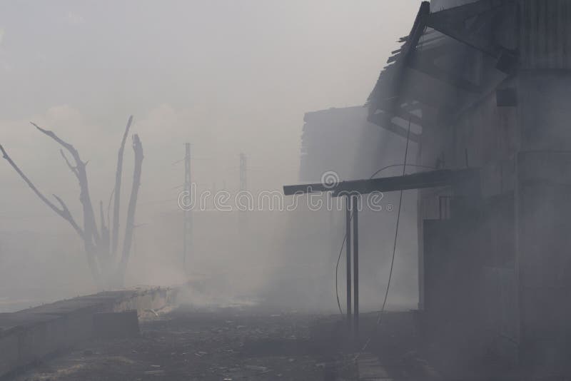 Huge Area Devastated by a Major Fire Stock Image - Image of buildings ...
