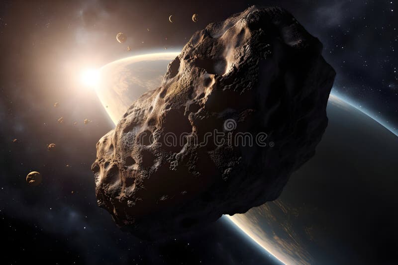 Huge Asteroid in Space Image Threatening Planet Earth, Sci-fi Fantasy ...