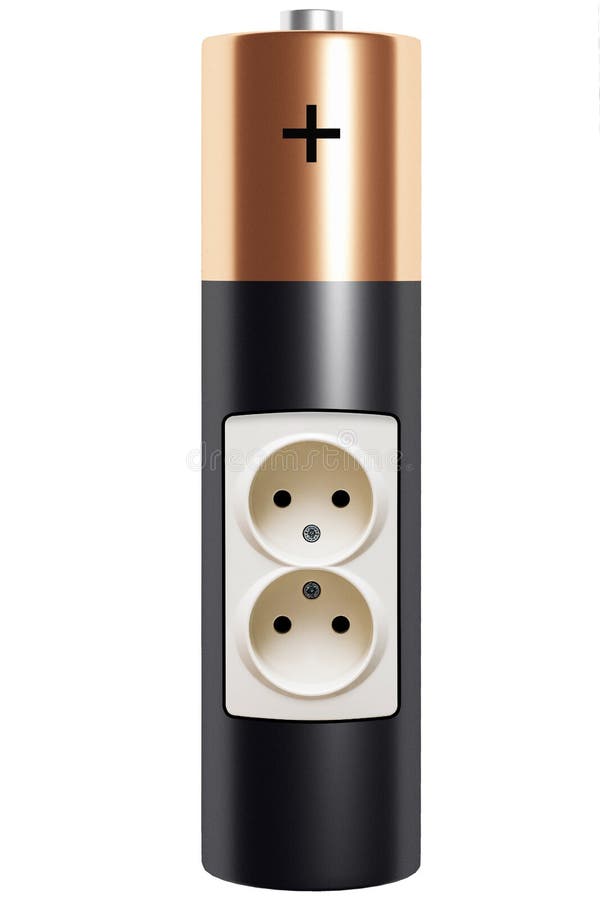 Huge Battery with Built-in Socket, Concept of Power Bank Stock Photo ...