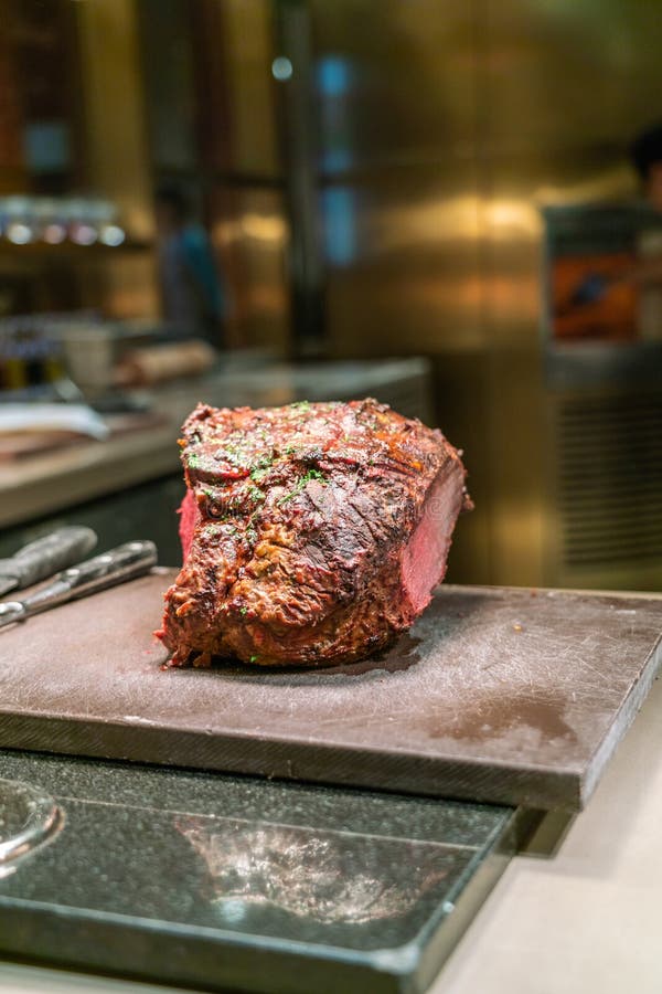 BBQ Beef Steak in the Hotel Kitchen Stock Image - Image of food, beef ...
