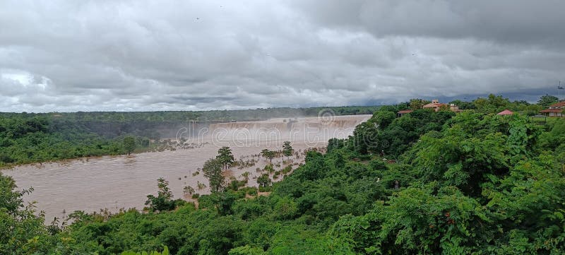 The Huge Beautiful Waterfall in Rainy Season Stock Photo - Image of ...