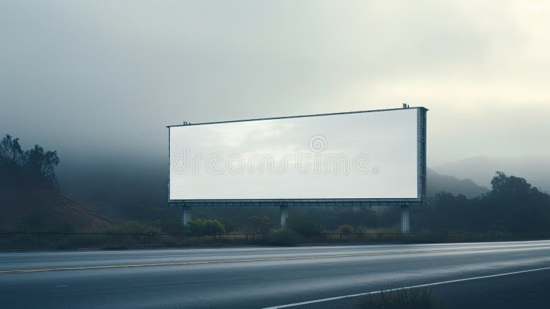 Huge Billboard with White Screen by the Motorway, Marketing Concept ...