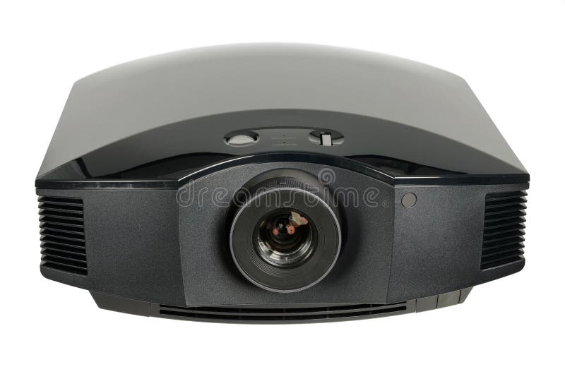 Huge Black Home Cinema Projector, Isolated on White Stock Photo - Image ...