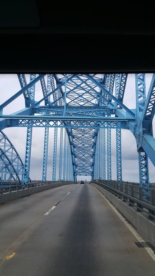 Blue Bridge stock image. Image of huge, blue, bridge - 121589643