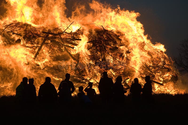 Huge bonfire with easter stock image. Image of glowing - 40235825