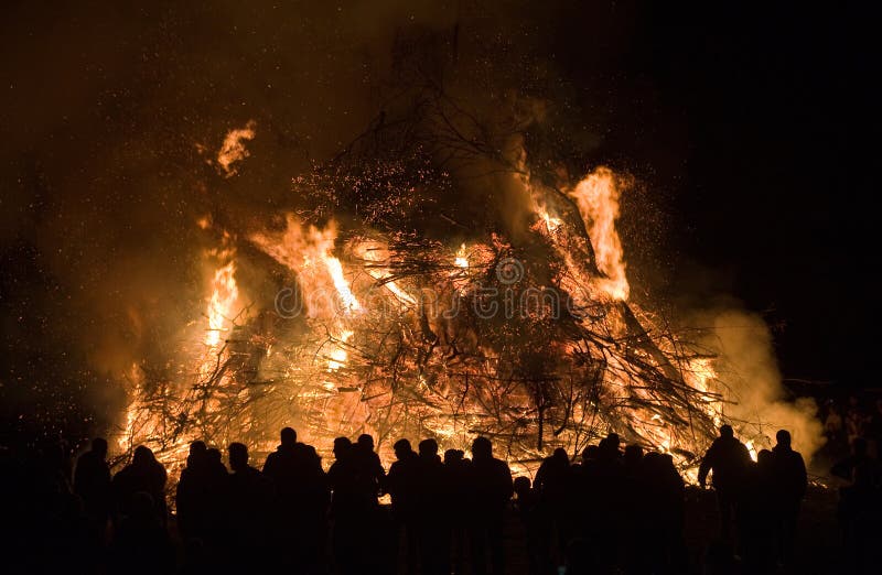 Huge bonfire with easter stock image. Image of celebration - 69092087