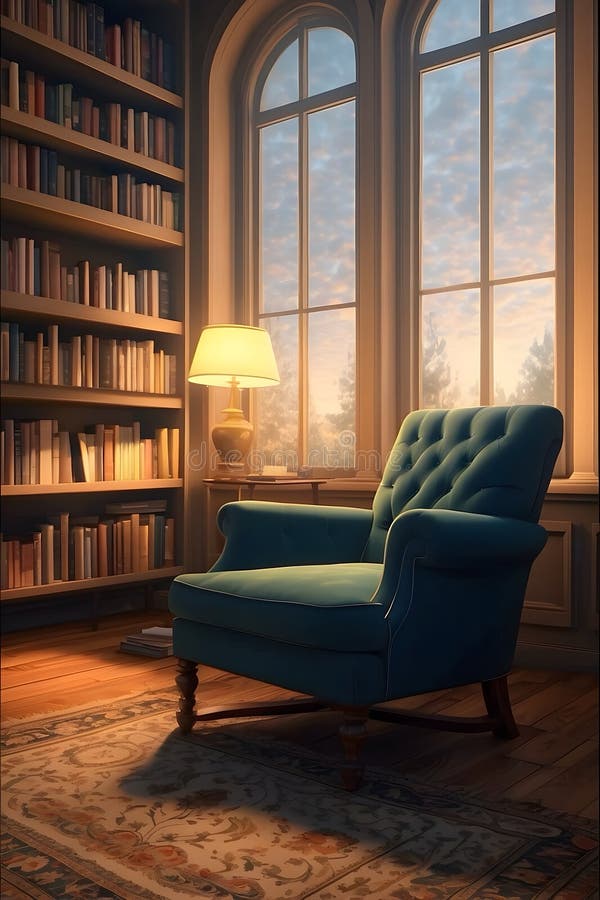 Huge Bookshelves in an Ancient Vibes Library Stock Image - Image of ...