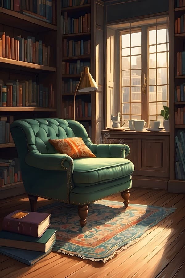 Huge Bookshelves in an Ancient Vibes Library Stock Photo - Image of ...