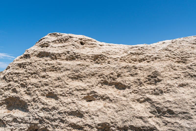 Huge Boulder Against Blue Sky Stock Image - Image of boulder, texture ...