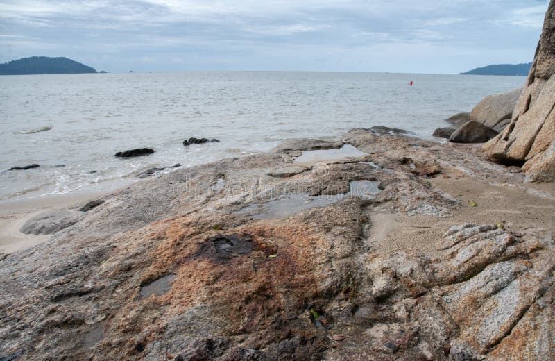 Huge Boulders Laying beside the Beach Stock Photo - Image of water ...