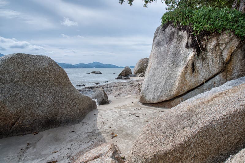 Huge Boulders Laying beside the Beach Stock Image - Image of pebble ...