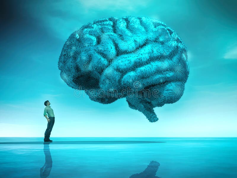 Huge brain particles stock illustration. Illustration of creative ...