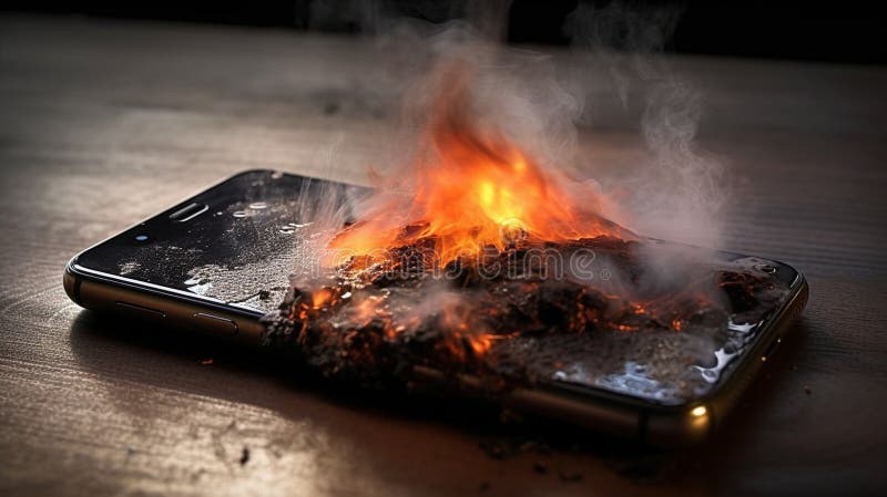 A Huge Broken Mobile Phone, Screen Shattering Explosion Stock ...