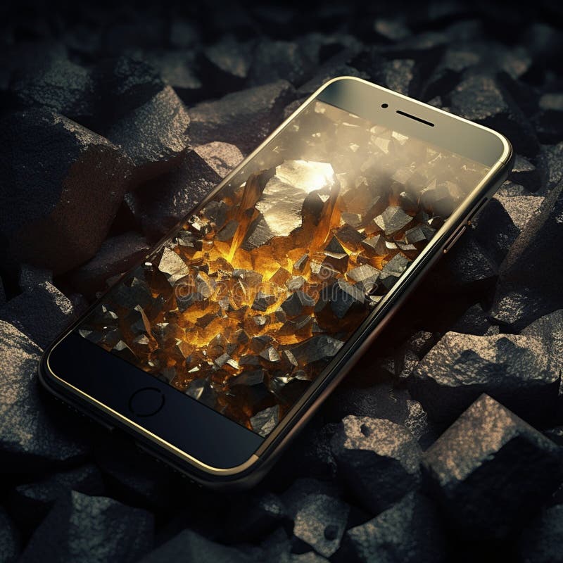 A Huge Broken Mobile Phone, Screen Shattering Explosion Stock ...