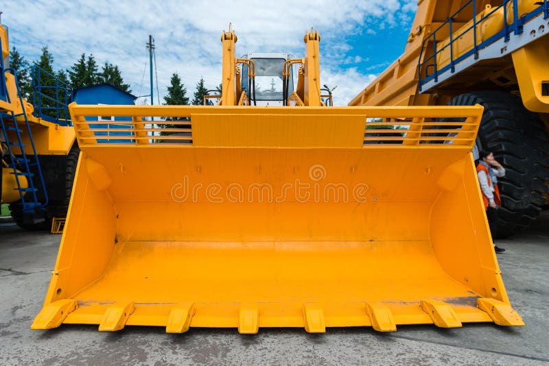 A Huge Bucket of a Tractor Loader-excavator Stock Photo - Image of ...
