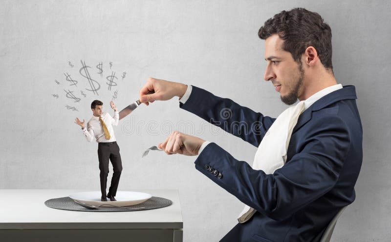 Huge Businessman Guting Small Businessman Stock Image - Image of ... Huge Businessman Guting Small Businessman Stock Image - Image of ...