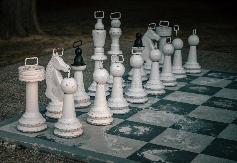 Huge Chess Figures on Floor Stock Image - Image of outdoor, group ...