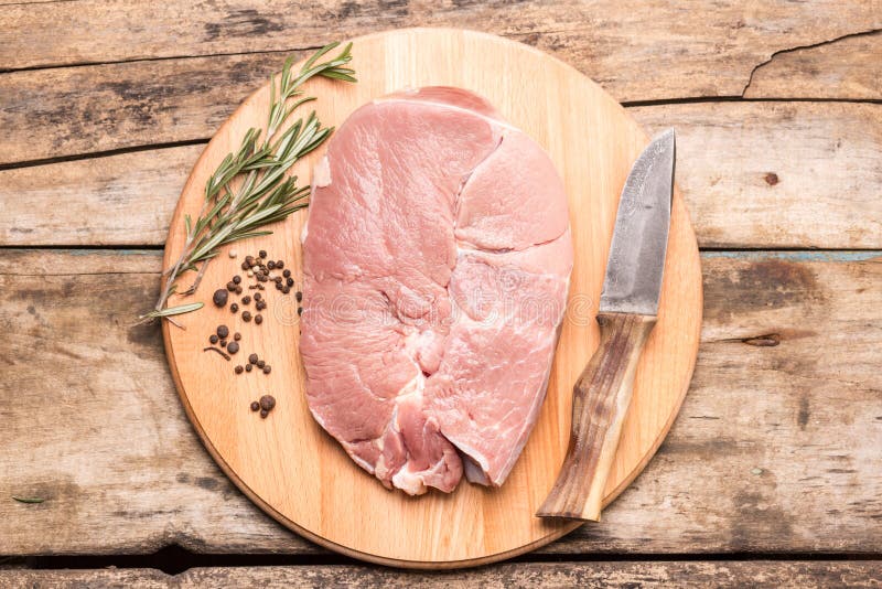 Huge Chunk of Meat with Herbs and Peppers Stock Image - Image of ...