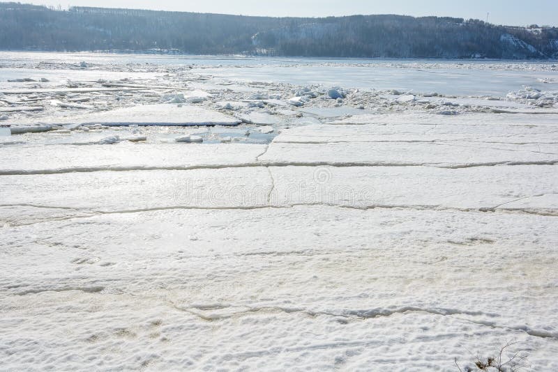 The Gathering of Ice from the River in Early Spring Stock Image - Image ...