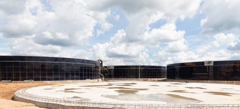 Huge Cisterns for Storing Manure and Treatment Facilities on a Modern ...