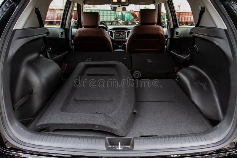 Huge, Clean and Empty Car Trunk in Interior of Compact Suv. Stock Photo ...