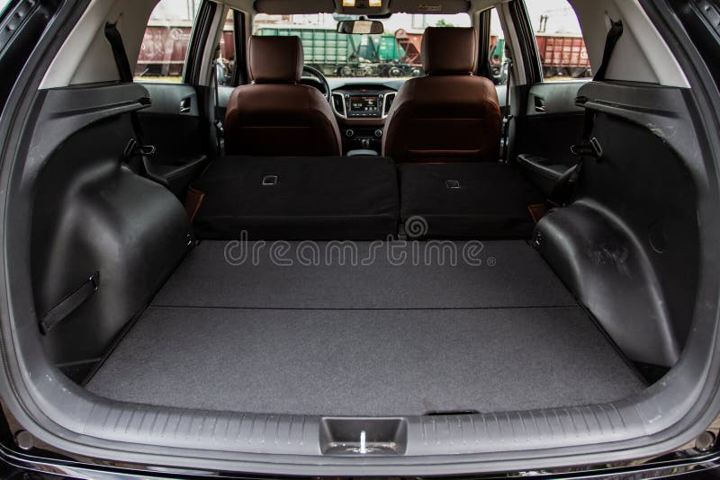 Huge, Clean and Empty Car Trunk in Interior of Compact Suv. Stock Image ...