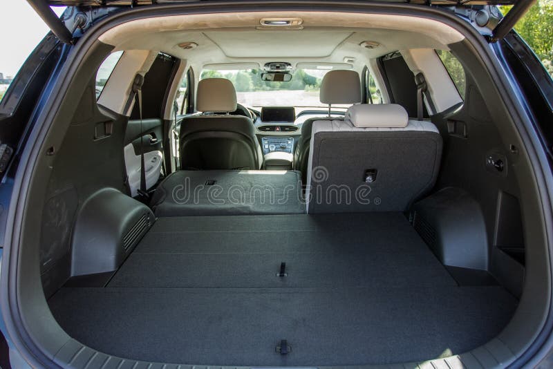 Huge, Clean and Empty Car Trunk in Interior of Compact Suv. Stock Image ...
