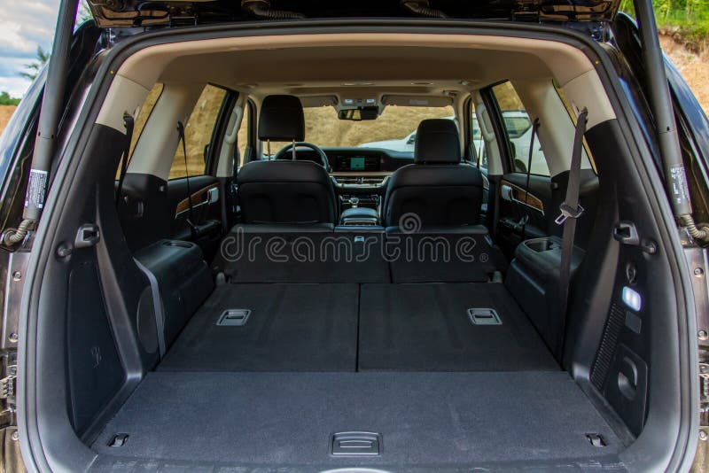 Huge, Clean and Empty Car Trunk in Interior of Compact Suv. Stock Image ...