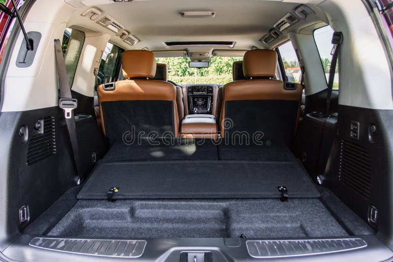 Huge, Clean and Empty Car Trunk in Interior of Compact Suv. Stock Photo ...