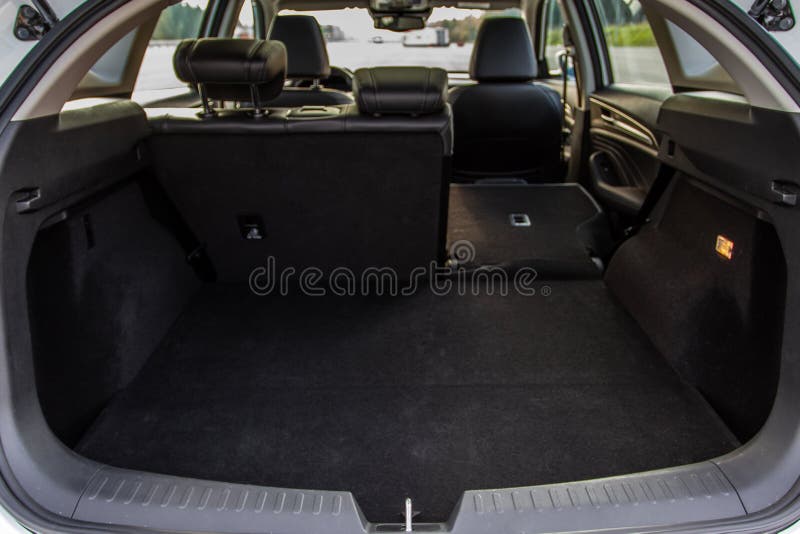 Huge, Clean and Empty Car Trunk in Interior of Compact Suv. Stock Photo ...