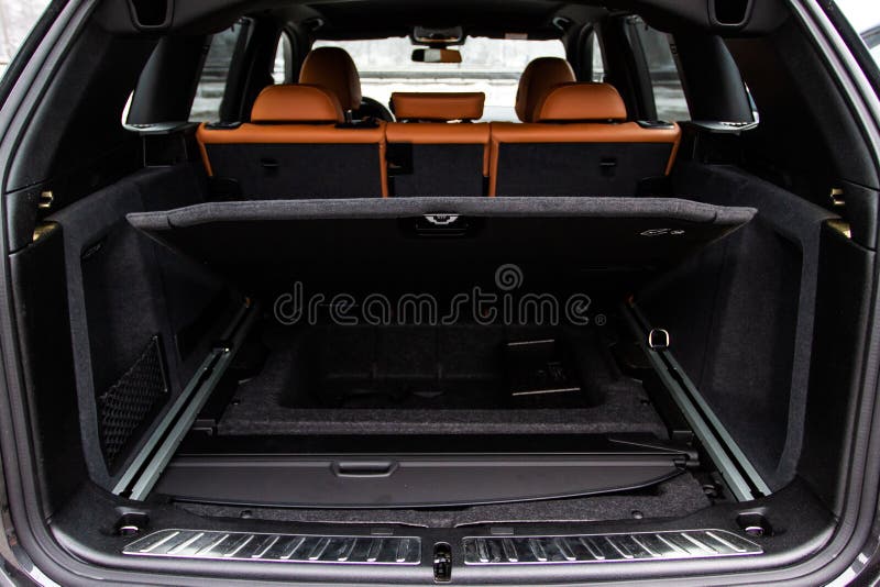 Huge, Clean and Empty Car Trunk in Interior of Compact Suv. Stock Image ...
