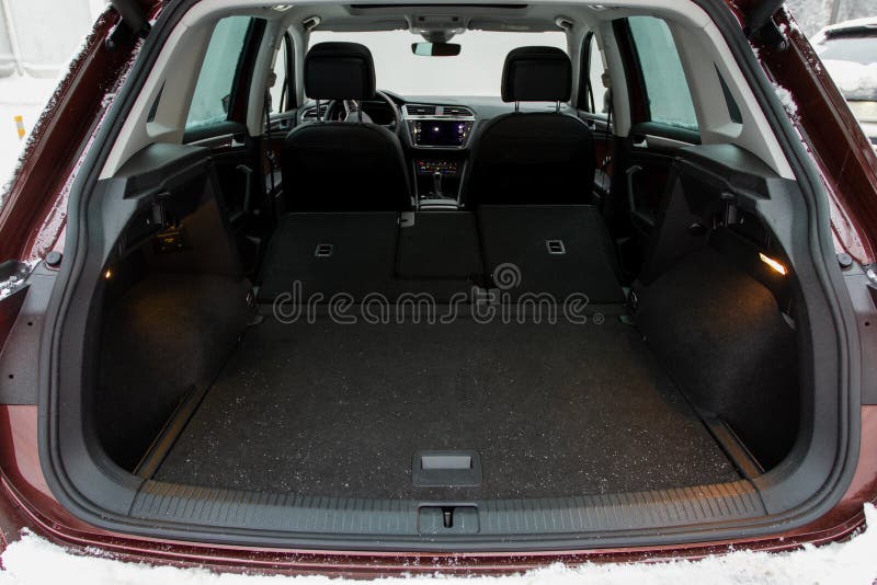 Huge, Clean and Empty Car Trunk in Interior of Compact Suv. Stock Image ...