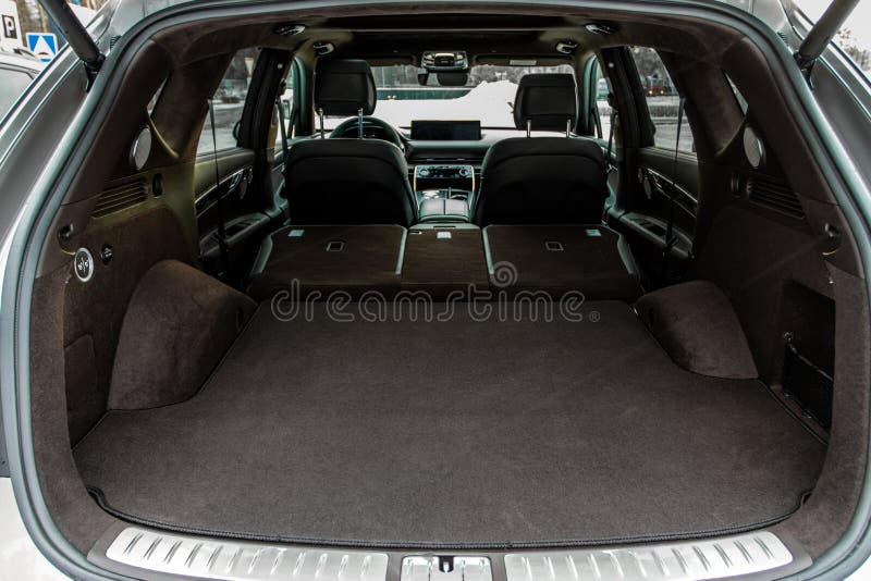 Huge, Clean and Empty Car Trunk in Interior of Compact Suv. Stock Image ...