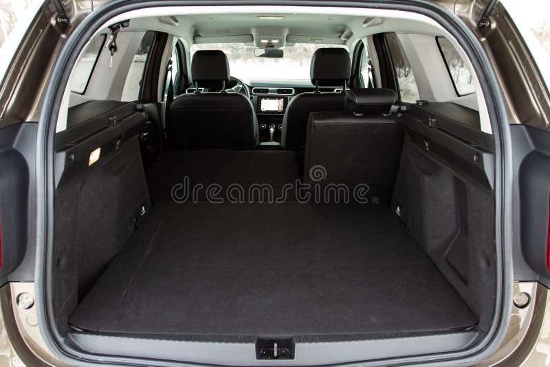 Huge, Clean and Empty Car Trunk in Interior of Compact Suv. Stock Photo ...
