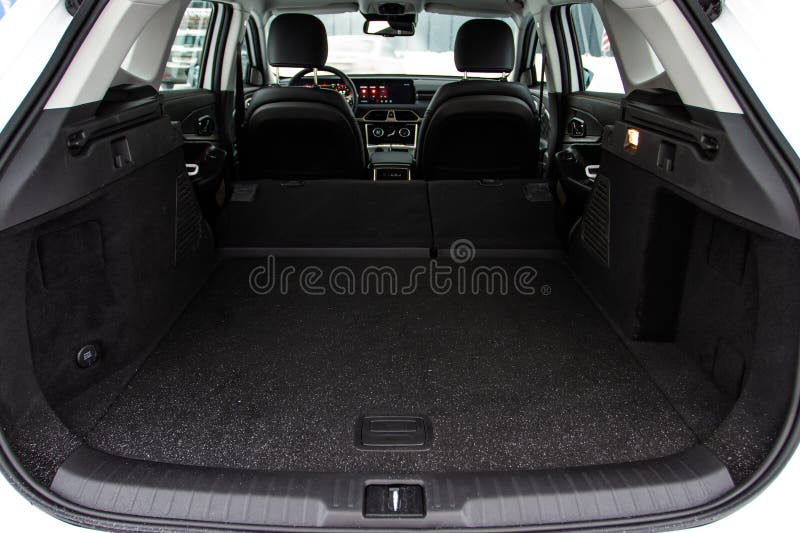 Huge, Clean and Empty Car Trunk in Interior of Compact Suv. Stock Photo ...