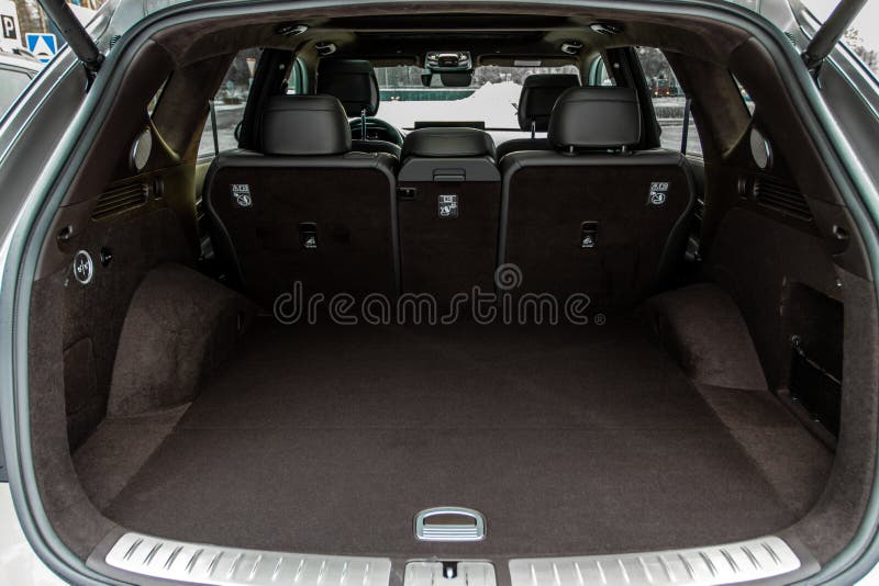Huge, Clean and Empty Car Trunk in Interior of Compact Suv. Stock Photo ...