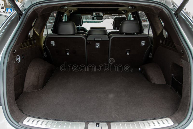 Huge, Clean and Empty Car Trunk in Interior of Compact Suv. Stock Photo ...